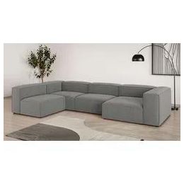 Wohnlandschaft OTTO HOME "HAILY U-Form mit Ottomane links/rechts, Ma&szlig;e B/T/H: 360/200/72 cm", grau (dunkelgrau), B:360cm H:72cm T:200cm, 100% Polyester, Sofas, Wohnlandschaft, als Modul oder separat verwendbar, f&uuml;r individuelle Zusammenstellung