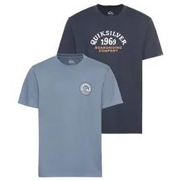 T-Shirt Quiksilver "DISCOCHECK SHORT SLEEVE TEE PACK YM", Herren, Gr. L, blau (shadow blau, navy blazer), Obermaterial: 100% Baumwolle, Shirts T-Shirt, Topseller