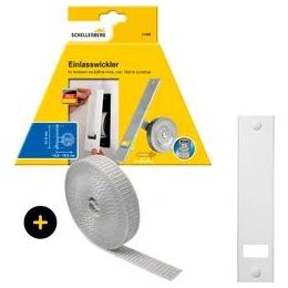 Einlass-Gurtwickler Schellenberg "Unterputz, inkl. Abdeckplatte wei&szlig; und Rollladengurt in grau oder wei&szlig;", grau, 1 Stk., Gurtwickler, 21,5 cm Lochabstand f&uuml;r das Rollladensystem Maxi