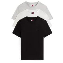 Tommy Hilfiger T-Shirt TOMMY JEANS "TJM EXTRA SLIM 3 PACK", Herren, Gr. 3XL, schwarz (schwarz, lt grau htr, ecru), Single Jersey, Obermaterial: 100% Baumwolle, slim fit normal, Rundhals, eingesetzt abgesteppte Kante, Shirts T-Shirt, Mit Rundhalsausschnitt