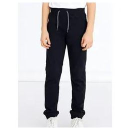 Jogginghose name it "NKMSWEAT f&uuml;r Jungen mit verstellbarem Bund und Kordelzug", M&auml;dchen, Gr. 152, N-Gr, schwarz, Sweatware, Obermaterial: 80% Baumwolle, 20% Polyester, unifarben, regular fit kn&ouml;chellang, Hosen Jogginghose, unifarben, casual, regular fit, Baumwollmix, Rundhals
