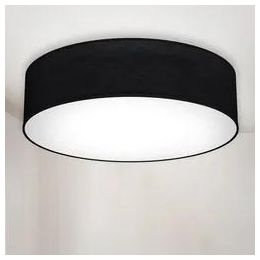 B.K.LICHT LED Deckenleuchte, schwarz, 2, &Oslash; 38cm H: 10cm, 1 Stk., Leuchten, Deckenlampe, Textil Lampenschirm, E27, Schlafzimmer, Wohnzimmer, LED Deckenleuchte