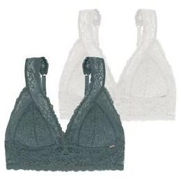 Bralette Dorina "Lana", Damen, Gr. M, N-Gr, gr&uuml;n, ivory, Spitze, Obermaterial: 69% Polyamid, 23% Polyester, 8% Elasthan, BHs Bralette, ohne B&uuml;gel, florale Spitze, breites Unterbrustband