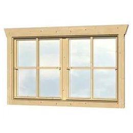 Skan Holz Fenster SKANHOLZ "Doppelfenster", beige (natur), B:57,5cm H:70,5cm, Glas, Massivholz, Fenster, f&uuml;r 45 mm Gartenh&auml;user