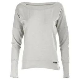 Oversize-Shirt WINSHAPE "Longsleeve WS2", Damen, Gr. L, grau (grau melange), 48% Baumwolle, 48% Polyester, 4% Elasthan, U-Boot-Ausschnitt, Shirts