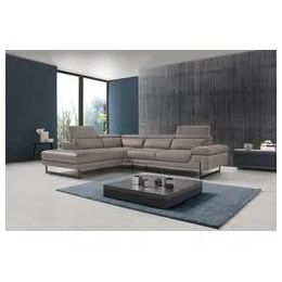Ecksofa Egoitaliano "Queenie, extravagantes Sofa mit erstklassigem Sitzkomfort, L-Form", grau (elephant), B:284cm H:95cm T:108cm, Luxus-Microfaser (100% Polyester) Leder &raquo;BULL&laquo; (echtes Rindsleder). Geschliffenes, pigmentiertes und behandeltes Rindsleder mit einer Dicke von 1, 3-1, 5 mm. Dieses Leder zeigt eine ziemlich weiche Hand mit einem halb undurchsichtigen Aussehen. Es handelt sich um ein ge