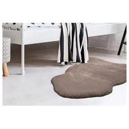 Fellteppich Padiro "Rabbit Light Sheepskin 825", grau (taupe), B:60cm H:23mm L:90cm, Mikropolyester, Teppiche, Fellteppich, weiches Fellteppich-Imitat, Schlafzimmer, Kinderzimmer