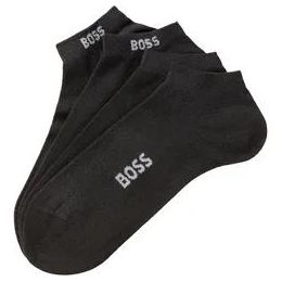 Socken BOSS "2P AS Logo Bamboo", Damen, Gr. 39-42, schwarz, Baumwollmischung, unifarben, elastisch, Socken Socken, mit doppelten Logoschriftzug