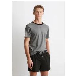 Marc O'Polo Shorty MARC O'POLO "Mix N Match Cotton", Herren, Gr. S, schwarz (grau melange, schwarz), Jersey, Obermaterial: 100% Baumwolle, bequem kurz, Rundhals, Homewear-Sets Shorty, Baumwolle, Jersey-Qualit&auml;t, bequem, Kurzarm