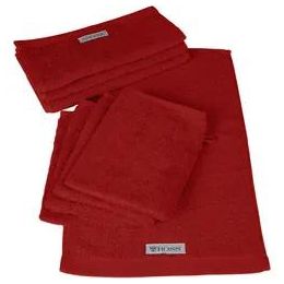 Handtuch Set Ross "Sinfonie", rot (kirsche), Obermaterial: 100% Baumwolle, Handtuch-Sets, beinhaltet G&auml;stet&uuml;cher und Waschhandschuhe