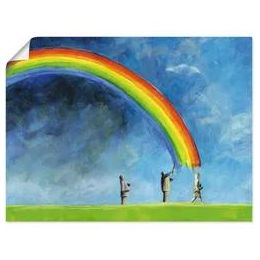 Poster Artland "Regenbogen malen", blau (farbe bild(er): blau), B:40cm H:30cm, Bilder, Poster, ohne Rahmen