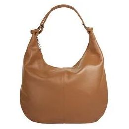 Shopper CLUTY, Damen, Gr. B/H/T: 35cm x 33cm x 7cm onesize, braun (cognac), Leder, leicht gl&auml;nzend, unifarben, Taschen Shopper, echt Leder, Made in Italy