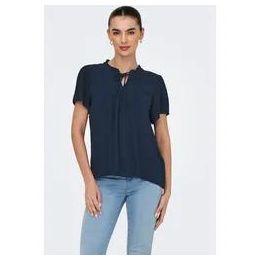 Jacqueline de Yong Kurzarmbluse JDY "JDYLIMA LIFE S/S TOP WVN NOOS", Damen, Gr. 40, schwarz (schwarz iris), Web, Obermaterial: 100% Viskose, unifarben, loose fit normal, V-Ausschnitt, Blusen, Viskose, loose fit