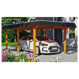 Skan Holz Einzelcarport SKANHOLZ "Wendland", braun (hellbraun), B/H/T: 206cm x, Carports