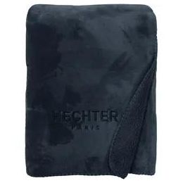 Wohndecke HECHTER PARIS "0238002", blau (marine), B:150cm L:200cm, Polyester, Wohndecken, Wohndecke, Teddyfleece, Decke, Kuscheldecke, superweich, bequem, wohlig warm