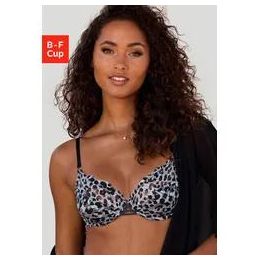 B&uuml;gel-BH Lascana, Damen, Gr. 90, Cup B, schwarz-wei&szlig; (leo, silberfarben), Microtouch, Obermaterial: 88% Polyamid, 12% Elasthan, BHs B&uuml;gel-BH, in einem aufregenden Leo-Look, sexy Dessous