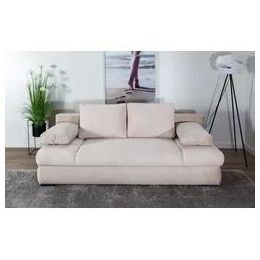 Schlafsofa Collection AB "Chicago, B: 200 cm, Liegefl. 146x200 cm", beige, B:200cm T:95cm, 100%Polyester, Sofas, Schlafsofa, Bettfunktion, Bettkasten & 2 Armlehnenkissen, Federkern