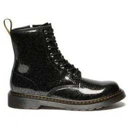 Schn&uuml;rboots Dr. Martens "1460 Kinder SOFTY T", M&auml;dchen, Gr. 38, silber (schwarz, silber), Leder, metallic, Schuhe Schn&uuml;rboots, Kinderstiefel, Freizeitschuh mit Rei&szlig;verschluss und Anziehlasche