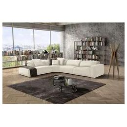 Ecksofa Egoitaliano "Beverly, extravangantes Designsofa mit erstklassigem Sitzkomfort", beige (cremewei&szlig;), B:378cm H:95cm T:282cm, Leder &raquo;BULL&laquo; (echtes Rindsleder). Geschliffenes, pigmentiertes und behandeltes Rindsleder mit einer Dicke von 1, 3-1, 5 mm. Dieses Leder zeigt eine ziemlich weiche Hand mit einem halb undurchsichtigen Aussehen. Es handelt sich um ein gesch&uuml;tztes Leder. Eine leichte Dec