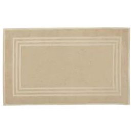 Badematte Kleine Wolke "Lodge" Gr. 2, beige (sandbeige), H:80mm, Baumwolle, Badematten, Badematte, Badteppich, Frottier-Qualit&auml;t, Uni Farben, mit Bord&uuml;re