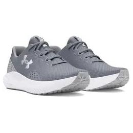 Laufschuh Under Armour "UA Charged Surge 4", Damen, Gr. 43, wei&szlig; (steel, mod gray, wei&szlig;), Synthetik, Textil, Schuhe Laufschuh, Gute D&auml;mpfung