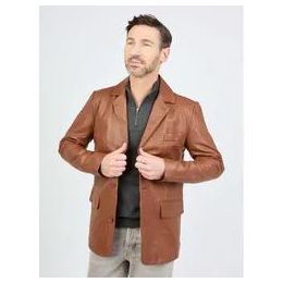 Lederjacke JCC "Armando", Herren, Gr. 62, braun (cognac), Obermaterial: 100% Leder; Futter: 100% Polyester, mit Knopf, Jacken