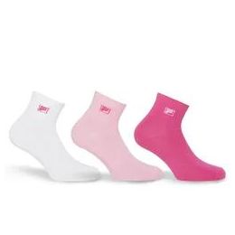 Kurzsocken Fila "UNISEX QUARTER PLAIN SOCKS", Herren, Gr. 39-42, rosa (pink panther), Baumwollmischung, unifarben, normal, Socken, mit eingestrickem Logo