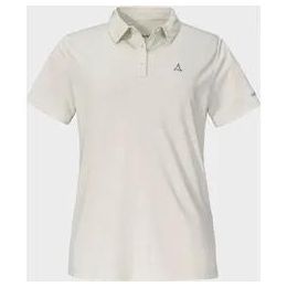 Sch&ouml;ffel Poloshirt SCH&Ouml;FFEL "CIRC Polo Shirt Tauron L", Damen, Gr. 36, beige (9040, natur), Oberstoff: 100% Polyester, V-Ausschnitt, Shirts