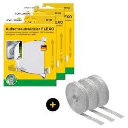 Aufputz-Gurtwickler Schellenberg "Flexo f&uuml;r das Rollladensystem Mini, inkl. Rollladengurt in grau", grau, 3 Stk., Gurtwickler, Aufschraubwickler aufklappbar, h&ouml;henverstellbar, 180 schwenkbar wei&szlig;