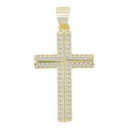 Adelia&acute;s Kettenanh&auml;nger ADELIA ́S "zeitloser Kreuz Anh&auml;nger aus 925 Sterling Silber", gold, Schmuckanh&auml;nger, Damen, Silber 925 (Sterlingsilber), Kettenanh&auml;nger
