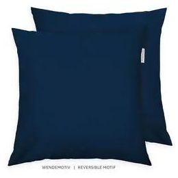 Kissenbez&uuml;ge Tom Tailor HOME "new bedroom, UNI, 40x40cm oder 40x80cm", blau (schwarz navy), B:40cm L:40cm, Renforc&eacute;, Obermaterial: 100% Baumwolle, Kissenbez&uuml;ge, mit Markenrei&szlig;verschluss