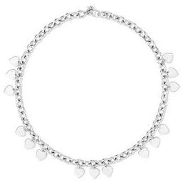 Kette mit Anh&auml;nger ECHTZEIT "Schmuck Geschenk Edelstahl Halskette Endless Love Herzen", silber (silberfarben), Halsketten, Damen, Edelstahl, L: 45 B: 2mm, B:2mm