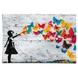 Poster Reinders "Butterfly Girl", bunt (farbe bild(er): mehrfarbig), B:91,5cm H:61cm T:0,1cm, Bilder, Poster, Kinderzimmer - Mehrfarbig - 150 gr. Papier - Street Art - 91,5x61 cm
