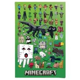 Poster Reinders "Minecraft - character montage", gr&uuml;n (farbe bild(er): gr&uuml;n), B:61cm H:91,5cm T:0,1cm, Bilder, Poster, Kinderzimmer - Gr&uuml;n - 150 gr. Papier - Games - 61x91,5 cm