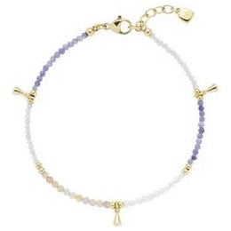 Armband CIAO BY Leonardo "Babelli CIAO", gold (gelbgoldfarben, mint, champagner, kristallwei&szlig;, blau, wei&szlig;, mint, champagner, kristallwei&szlig;, blau), Armb&auml;nder, Damen, 19,5cm, Edelstahl Perlen, Edelstahl, Perlen, Armband, mit Amazonit, Labradorit, Sodalith - mit Perle (imitiert)