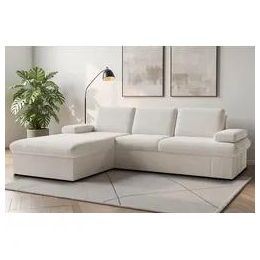 Sit & More Ecksofa SIT & MORE "Moreno L-Form, B: 247 cm", beige (creme), B:247cm H:82cm T:171cm, 100% Polyester, Sofas, Ecksofa, mit Armteilverstellung, optional Bettfunktion