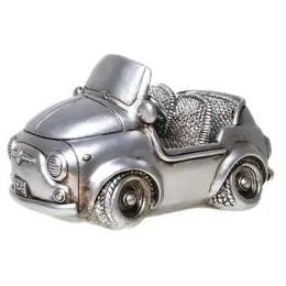 Spardose AMBIENTE HAUS "Cabrio, silberfarben", silber (altsilberfarben), B:16cm H:9cm T:10cm, Kautschuk, Spardosen, Sparschwein, Retro-Design, ideales Geschenk