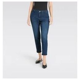 Slim-fit-Jeans MAC "CHINO turn up", Damen, Gr. 44, N-Gr, schwarz basic wash, Denim/Jeans, Obermaterial: 98% Baumwolle, 2% Elasthan, unifarben, slim fit kn&ouml;chelfrei, Jeans Slim-fit-Jeans, im Five-Pocket Style
