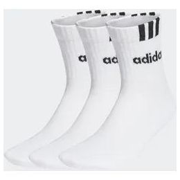Funktionssocken Adidas PERFORMANCE "3-STREIFEN LINEAR HALF-CREW CUSHIONED, 3 PAAR", Herren, Gr. S (37/39), schwarz-wei&szlig; (wei&szlig;, schwarz), Obermaterial: 71% Baumwolle, 26% Polyester, 2% Elasthan, 1% sonstige Fasern, Socken
