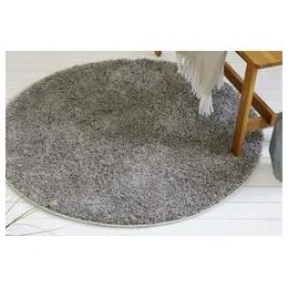 Hochflor-Teppich OTTO HOME "Nickolas, auch als L&auml;ufer erh&auml;ltlich", grau, B:120cm H:30mm L:120cm, Polypropylen, Teppiche, Langflor, Shaggy, weicher Hochflor, uni farben, mit Glanz, Wohnzimmer
