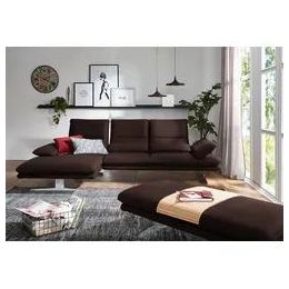 Ecksofa W.Schillig "broadway, Designsofa mit tollem Sitzkomfort, L-Form", braun (mocca z69), B:291cm H:94cm T:164cm, Longlife Xtra-Leder Z69: Das feinnarbige, gedeckte Softleder Z69 besticht durch seine au&szlig;ergew&ouml;hnliche Weichheit im trendigen &raquo;Vintage-Look&laquo;, Hautst&auml;rke 0, 9 - 1, 1 mm, Sofas, Ecksofa, Sitztiefenverstellung, Kopfteil- & Seitenteilverstellung, Breite 291cm