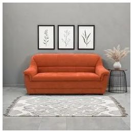 3-Sitzer DOMO collection "Lale, zeitloses und komfortables Sofa, bequeme Armlehnen, Breite 185cm", terra, B:185cm H:88cm T:93cm, 100% Polyester, Sofas