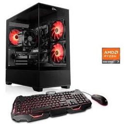CSL Gaming-PC "AeroVision V24313", schwarz, Microsoft Windows 11 Home (64 Bit), 16 GB RAM 500 GB SSD, Desktop-PCs