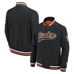 Bomberjacke Fanatics "Fanatics Jacke Anaheim Ducks Sateen", Herren, Gr. S, schwarz, Popeline;Jersey, 100% Polyester, Jacken Bomberjacke