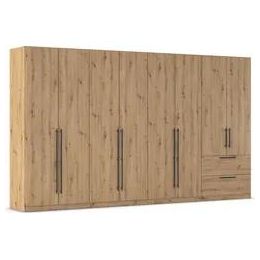 Kleiderschrank Rauch "Dreht&uuml;renschrank Schrank Garderobe W&auml;scheschrank Schlafzimmer AVOLA", braun (eiche artisan), B:360cm H:210cm T:54cm, Holzwerkstoff, Schr&auml;nke, Kleiderschrank, mit hochwertigen Stangengriffen aus Metall in Schwarz MADE IN GERMANY