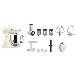 KitchenAid K&uuml;chenmaschine "5KSM125EER", beige (creme), B:24cm H:36cm T:37cm, K&uuml;chenmaschinen, Gratis Fleischwolf+Gem&uuml;seschneider m. 3 Trommeln (Wert ca. 278,-&euro; UVP), K&uuml;chenmaschine