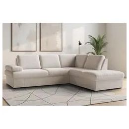 Sit & More Ecksofa SIT & MORE "Moreno L-Form, B: 238 cm", beige (creme), B:238cm H:82cm T:202cm, 100% Polyester, Sofas, Ecksofa, mit Armteilverstellung, optional Bettfunktion