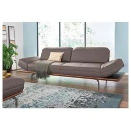 3-Sitzer "CR.420, Designsofa, Loungesofa", beige (beigegrau 534, 26), B:232cm H:117cm T:129cm, Leder OSKAR - echtes Leder;Flachgewebe DONNA (76% Polyester 24% Polyacryl), CREATION BY ROLF BENZ, Sofas, in 2 Qualit&auml;ten, Holzrahmen in Eiche Natur oder Nu&szlig;baum, Breite 232 cm