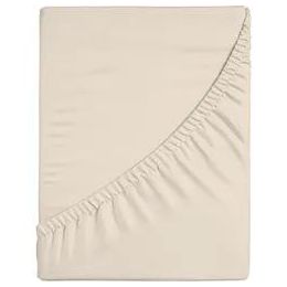 Spannbettlaken bellana "bellana coolTouch", beige (creme), 1 Stk., Jersey-Elasthan, 90-120x200-220 18-30cm, Jersey-Elasthan, Obermaterial: 49% Baumwolle, 36% Polyester, 12% Lyocell, 3% Elasthan, Bettlaken, Spannbettlaken, mit k&uuml;hlendem Klimagarn