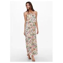 Maxikleid Only "ONLWINNER S/L MAXI DRESS NOOS PTM", Damen, Gr. 36S, N-Gr, bunt (cloud dancer aop:blurry flower), Web, Obermaterial: 97% Polyester, 3% Elasthan, gemustert, regular fit lang, Rundhals, Kleider Maxikleid, Materialmix, regular fit